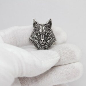 Pewter Pin Wolf Leader Metal Badge Wolf Head Handmade Brooch Wolf ...
