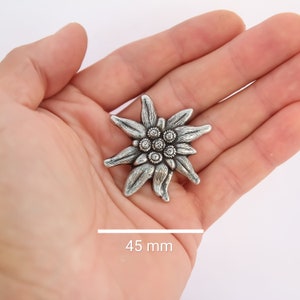 Large Brooch Edelweiss Handmade Pin Edelweiss Pewter Brooch Edelweiss ...
