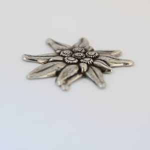 Large Brooch Edelweiss Handmade Pin Edelweiss Pewter Brooch Edelweiss ...