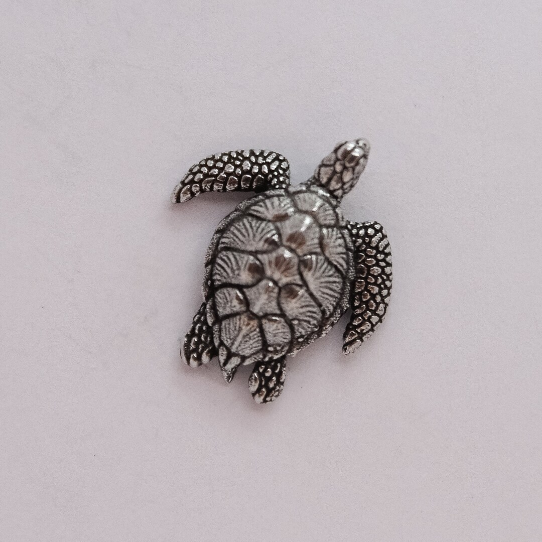 Pewter Pin Sea Turtle Handmade Brooch Little Turtles Metal Badges ...