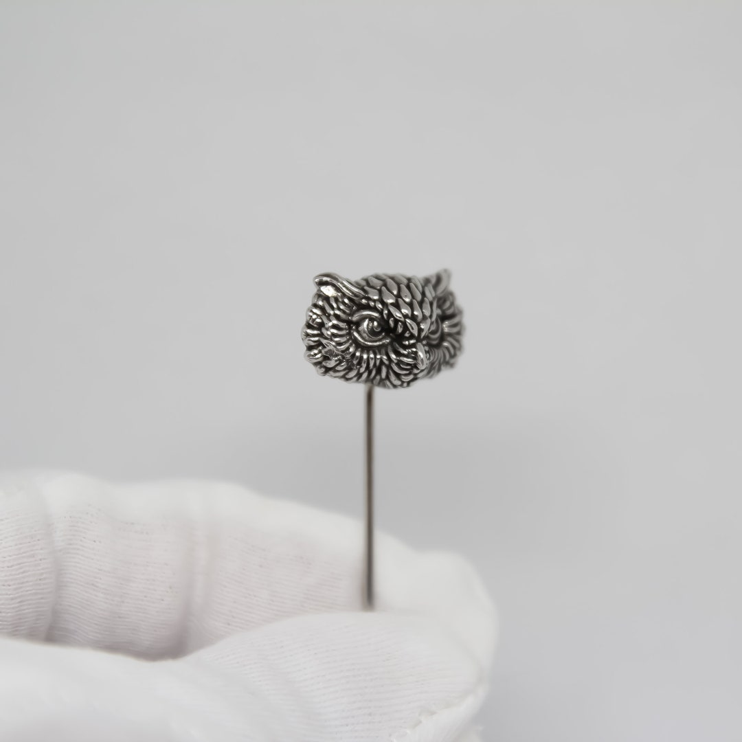 Stick Pin Eagle Owl Head Pewter Lapel Pin Owl Jewelry I Love Eagle Owls ...