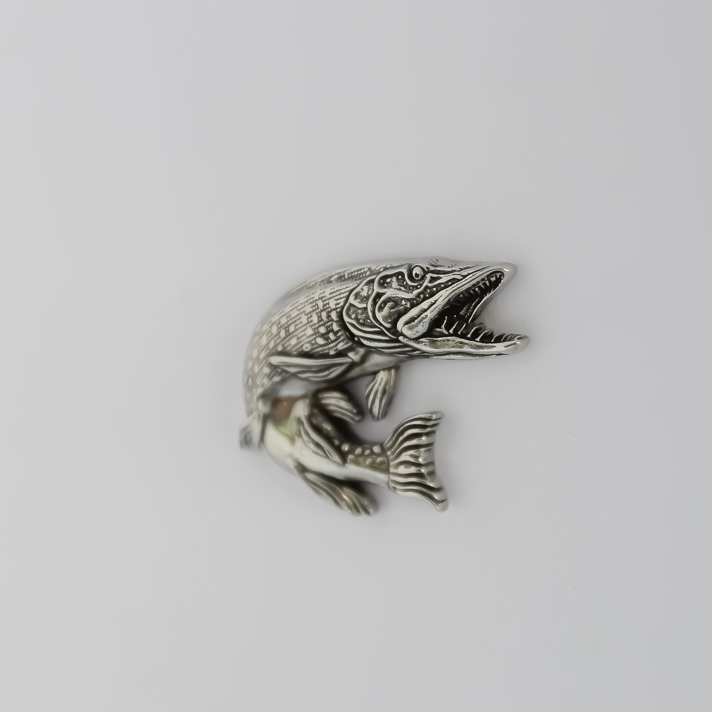 Pewter Pin Pike Hunting Fishing Badge Pike Handmade Brooch - Etsy
