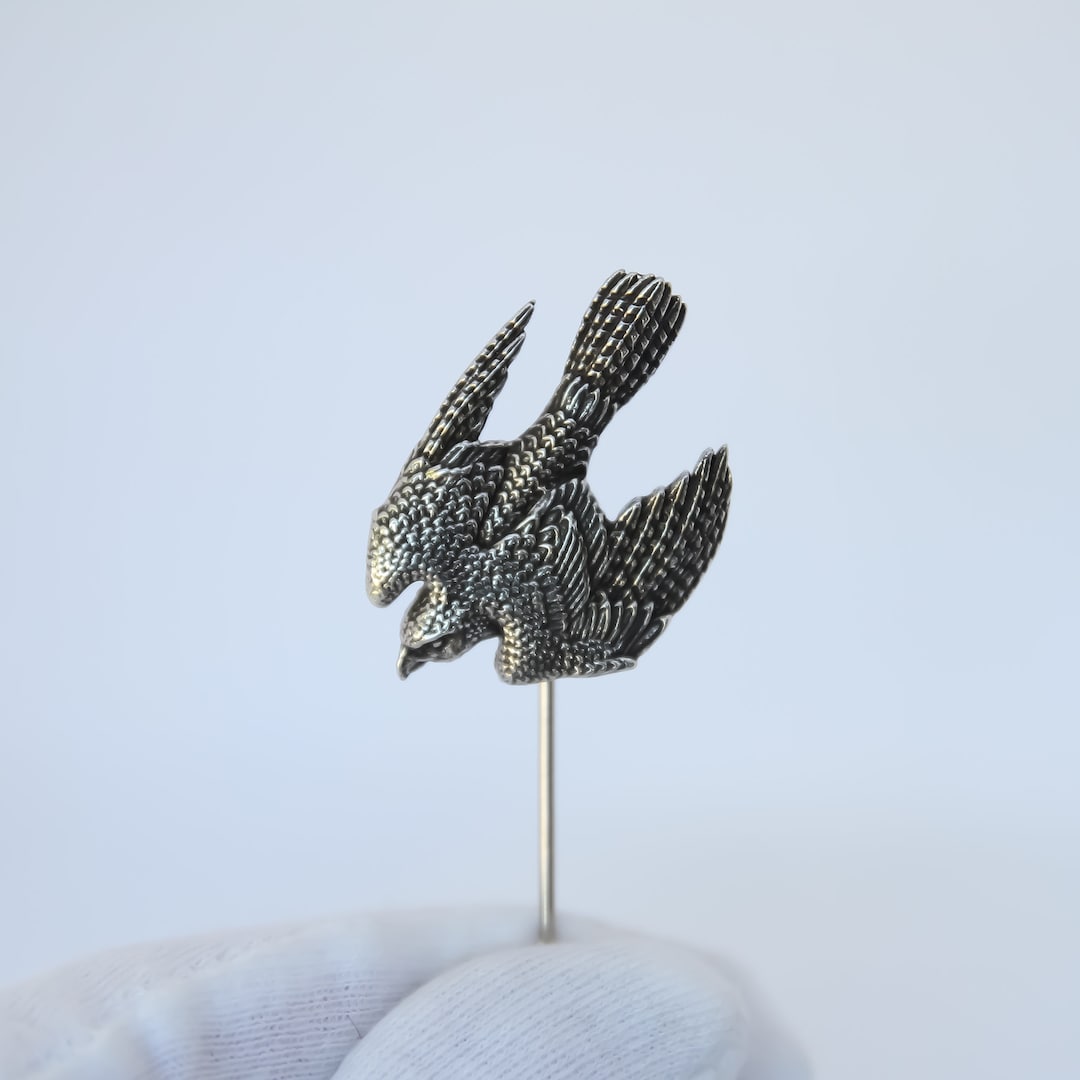 Wonderful Lapel Pin Peregrine Falcon Handmade Stick Pin Falcon Jewelry ...