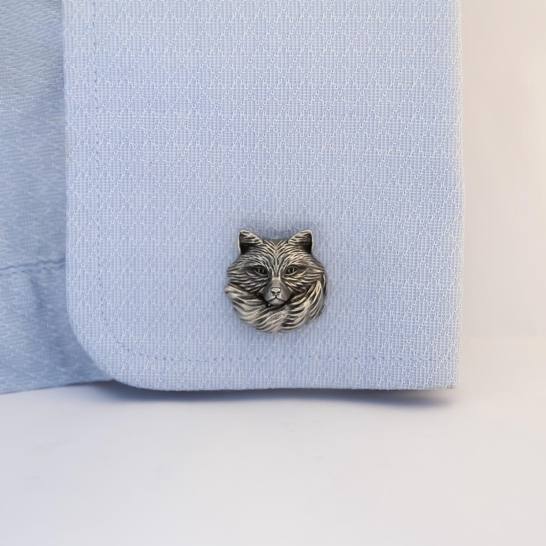 Metal Fox Head and Tail Cuff Links, Wildlife Wedding Cufflinks, Foxes ...