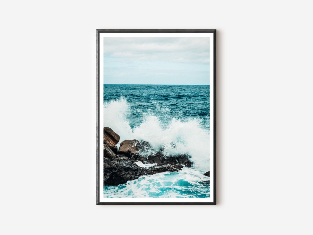Ocean Landscape Photography Print Madeira Island Sea Splash Atlantic ...