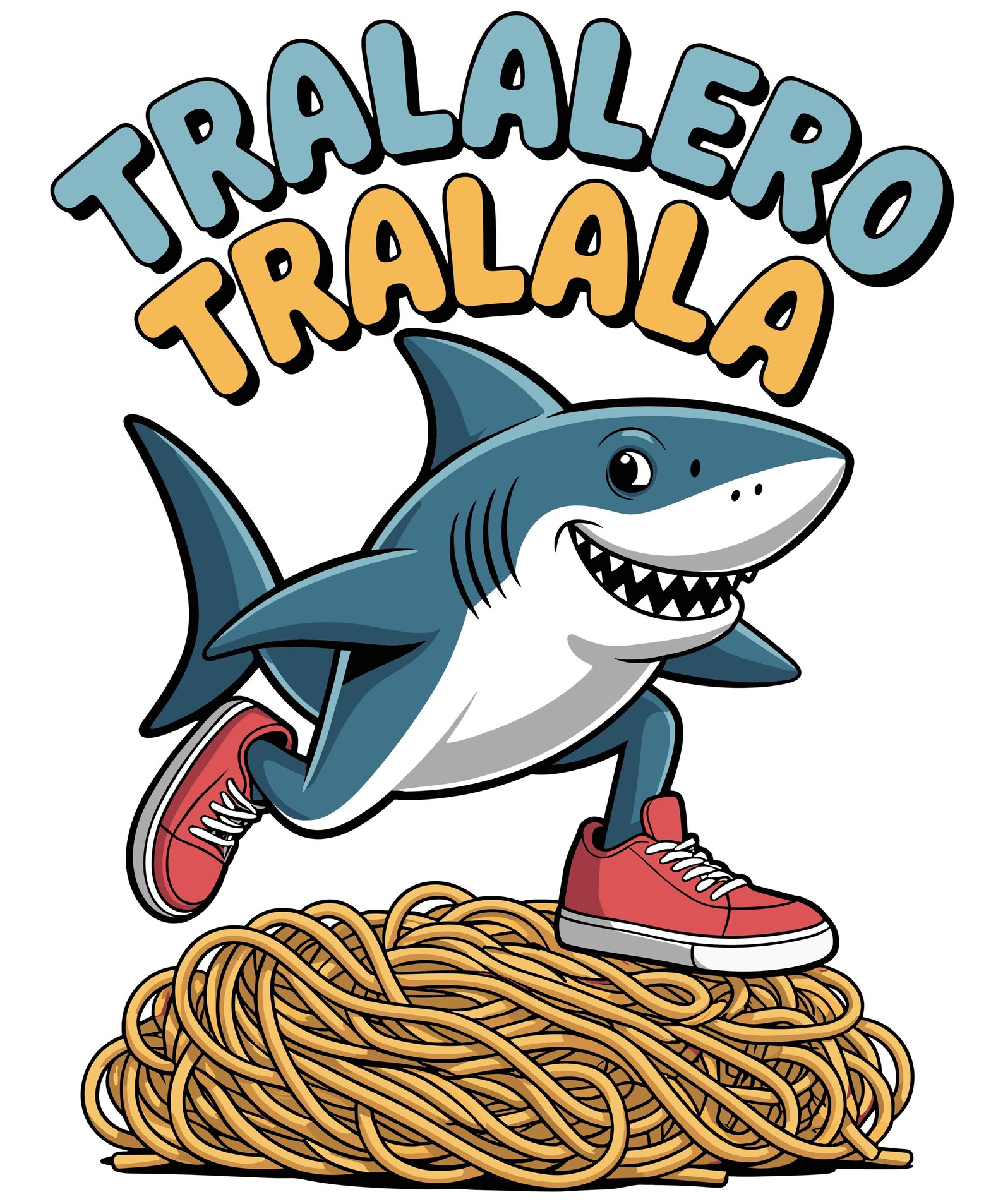 ITALIAN BRAINROT, Shark on Spaghetti Digital PNG, Funny Shark, Trendy ...