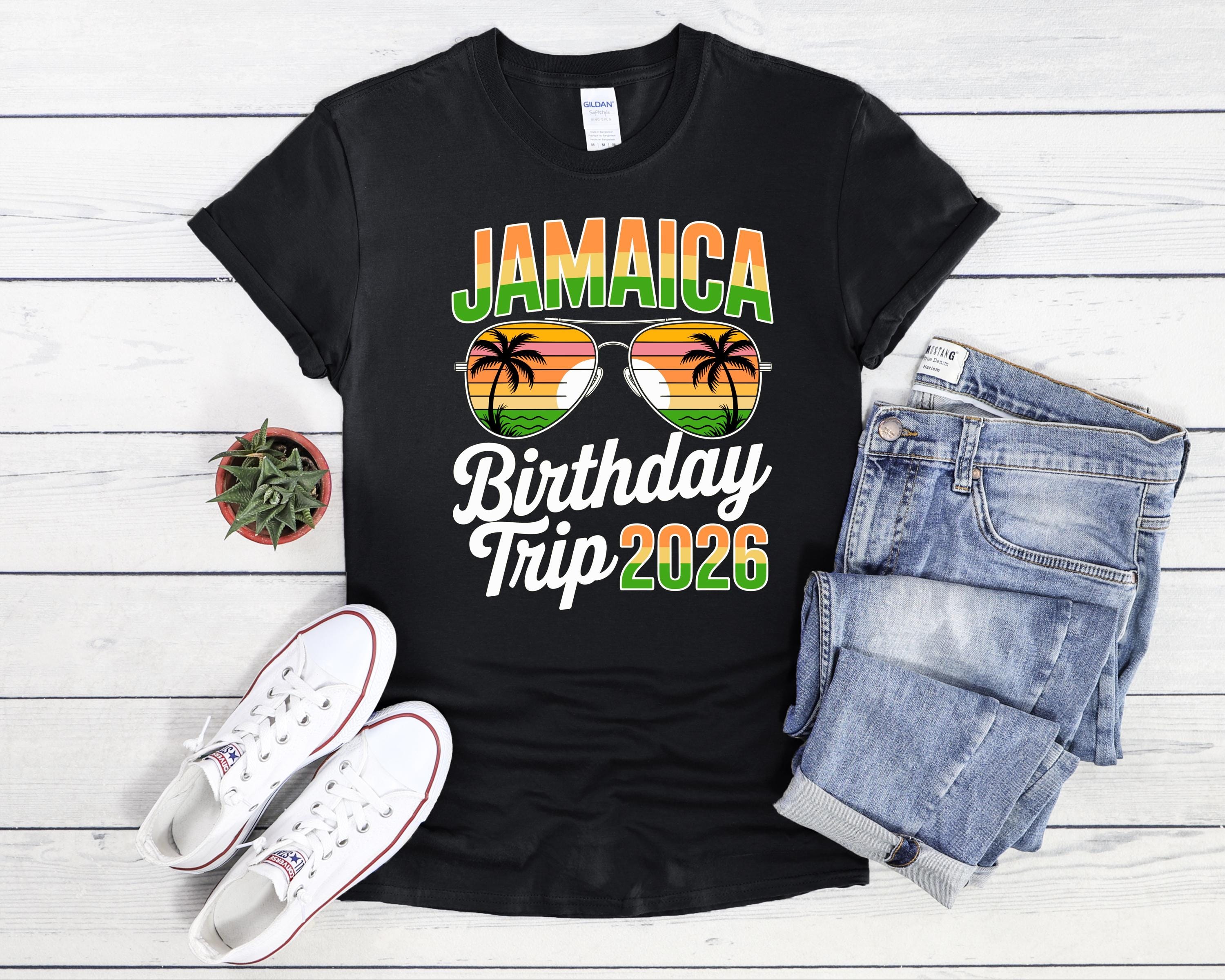Jamaica Birthday Trip 2026 Digital, Vacation Sunglasses, Tropical Palm ...