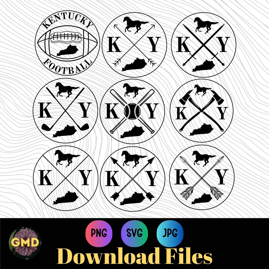 DIGITAL BUNDLE*** Kentucky State Designs Png Svg Jpg, Sports, Swords ...