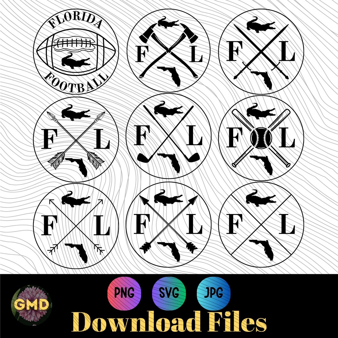 BUNDLE** Digital Florida State Designs Png Svg Jpg, Sports, Swords ...
