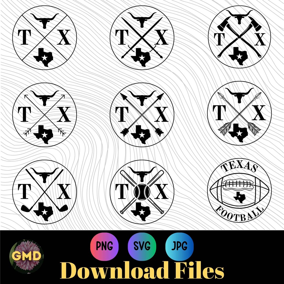 DIGITAL BUNDLE*** Texas State Designs Png Svg Jpg, Sports, Swords ...