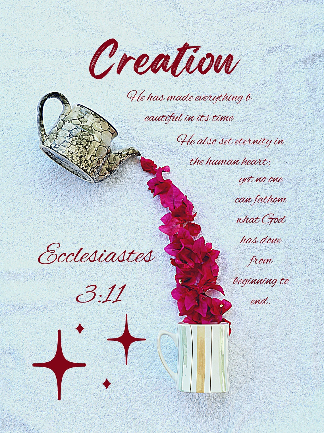 Ecclesiastes Wall Art, Bible Poster for Christians, Digital Art Print ...