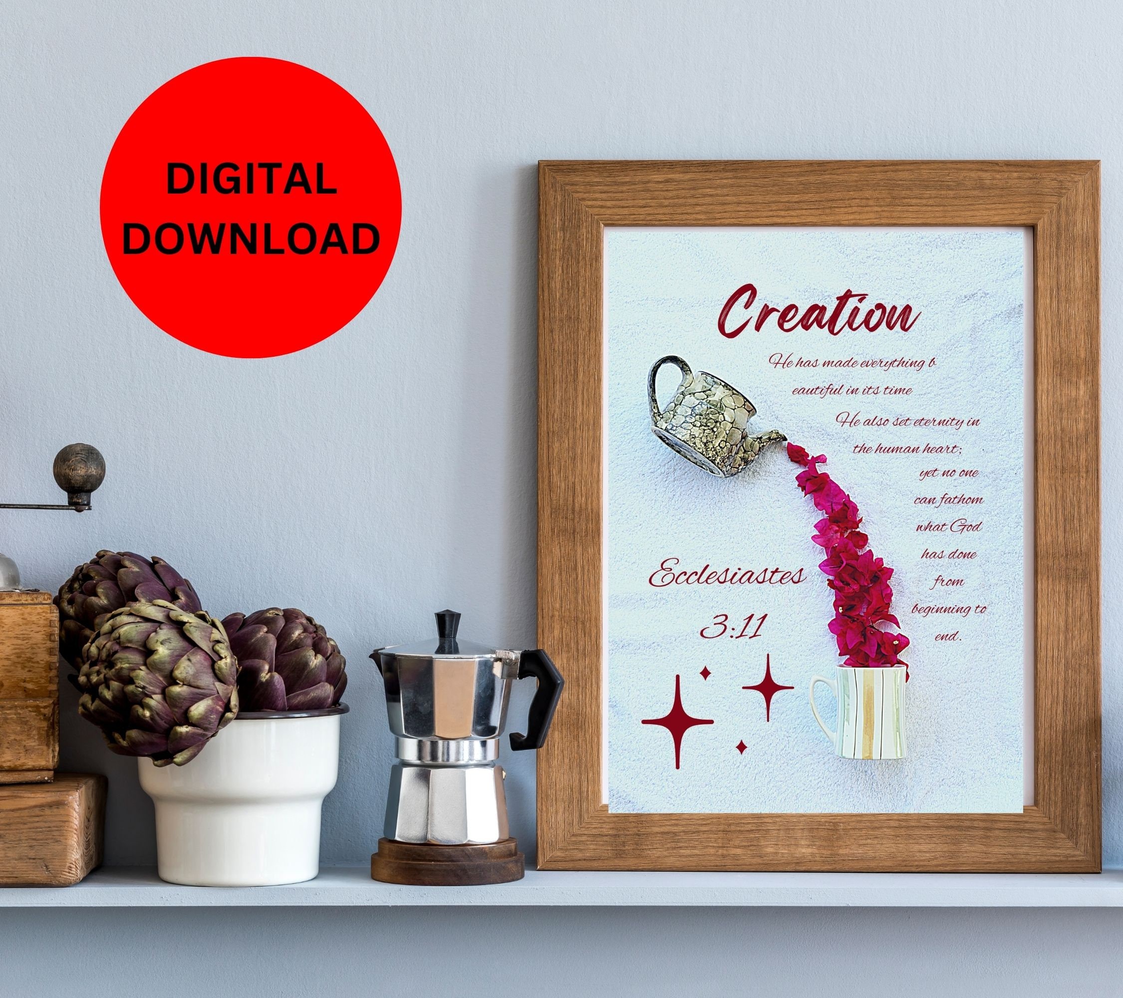 Ecclesiastes Wall Art, Bible Poster for Christians, Digital Art Print ...