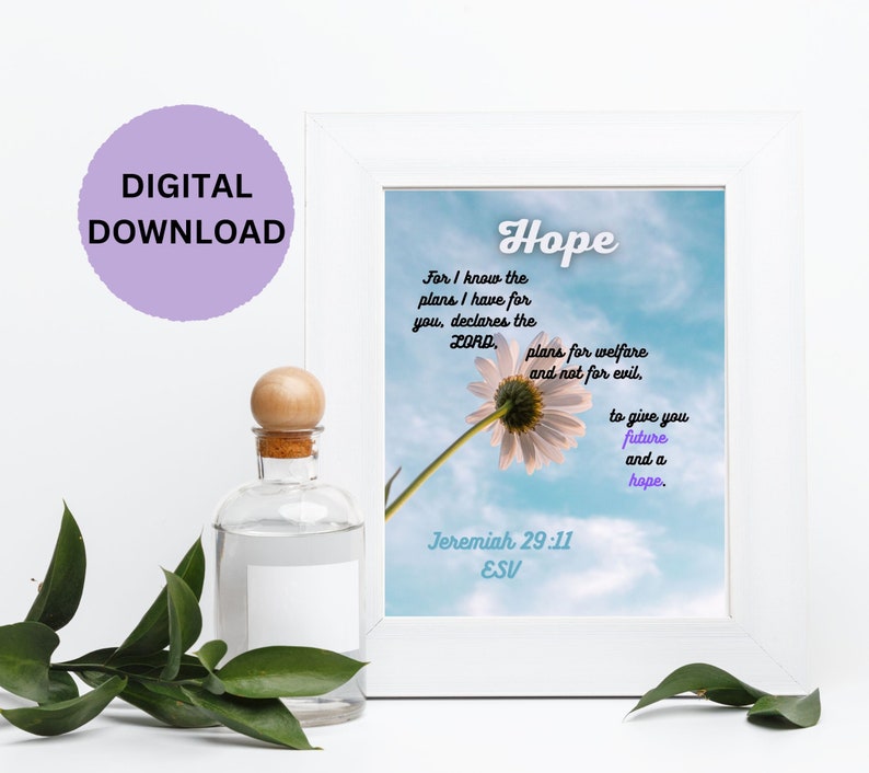 Hope Wall Art, Bible Verse Poster for Christians, Scripture Art Print ...