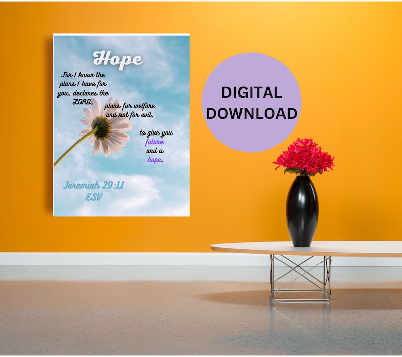 Hope Wall Art, Bible Verse Poster for Christians, Scripture Art Print, Printable Wall Art, Home ...