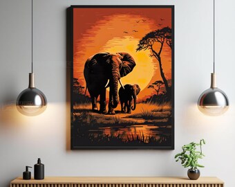 Marching Elephants Poster - Etsy
