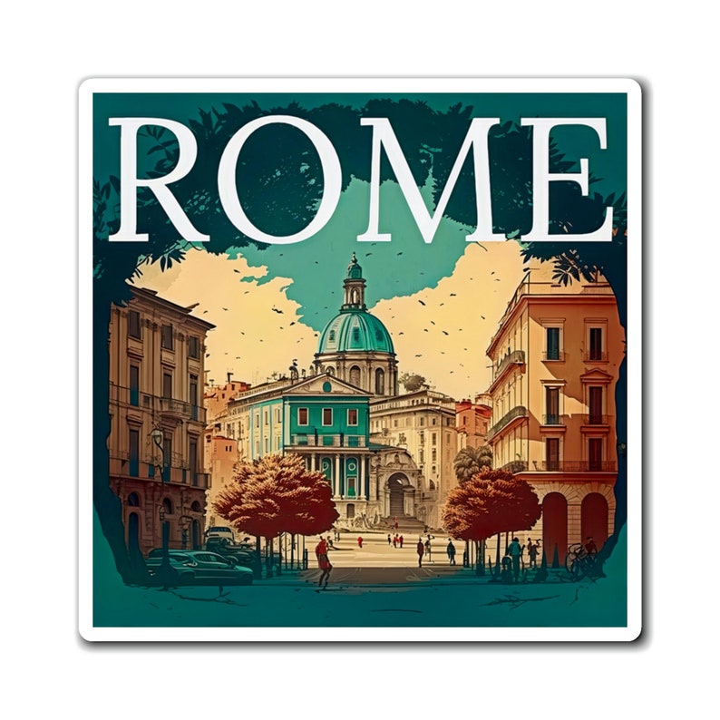 Rome Travel Magnet Stunning Rome Souvenir Rome Italy Painting Design ...
