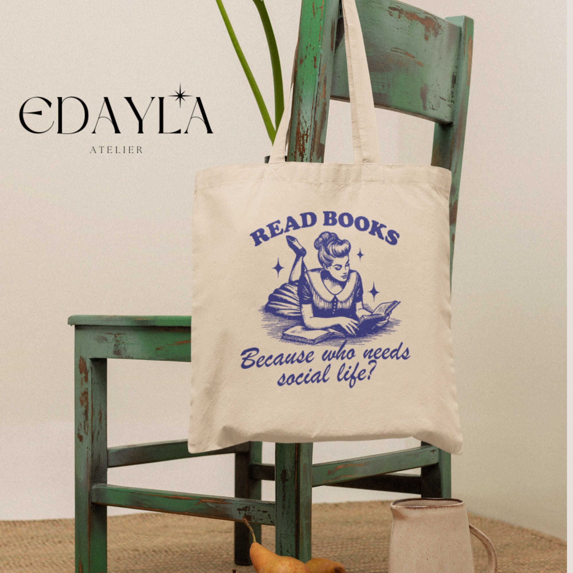 Reader Gift, Books, Booktok, Vintage Style Bag, Retro Bag, Retro Tote ...