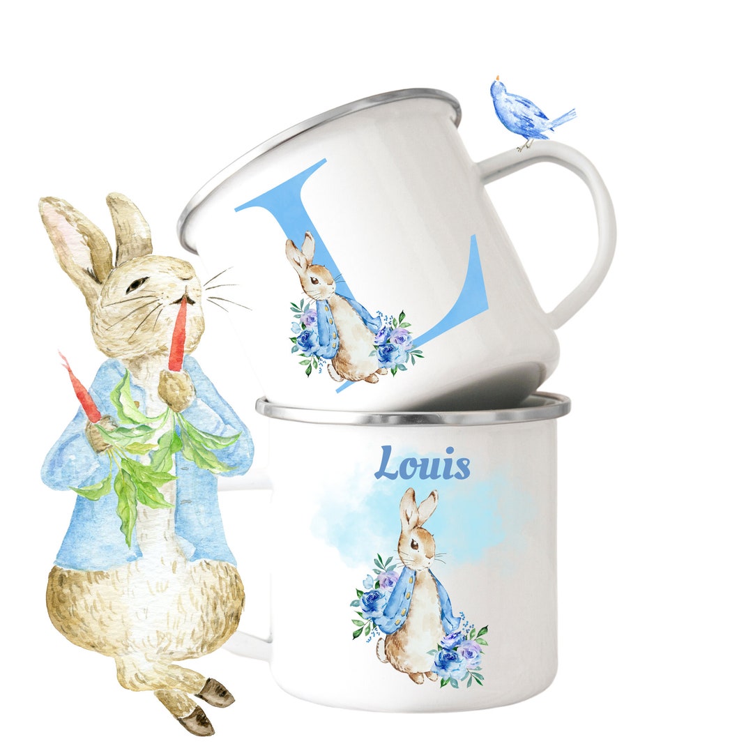 Peter Rabbit Mug Camp Personalised;baby Shower Blue Gift,blue Baby ...