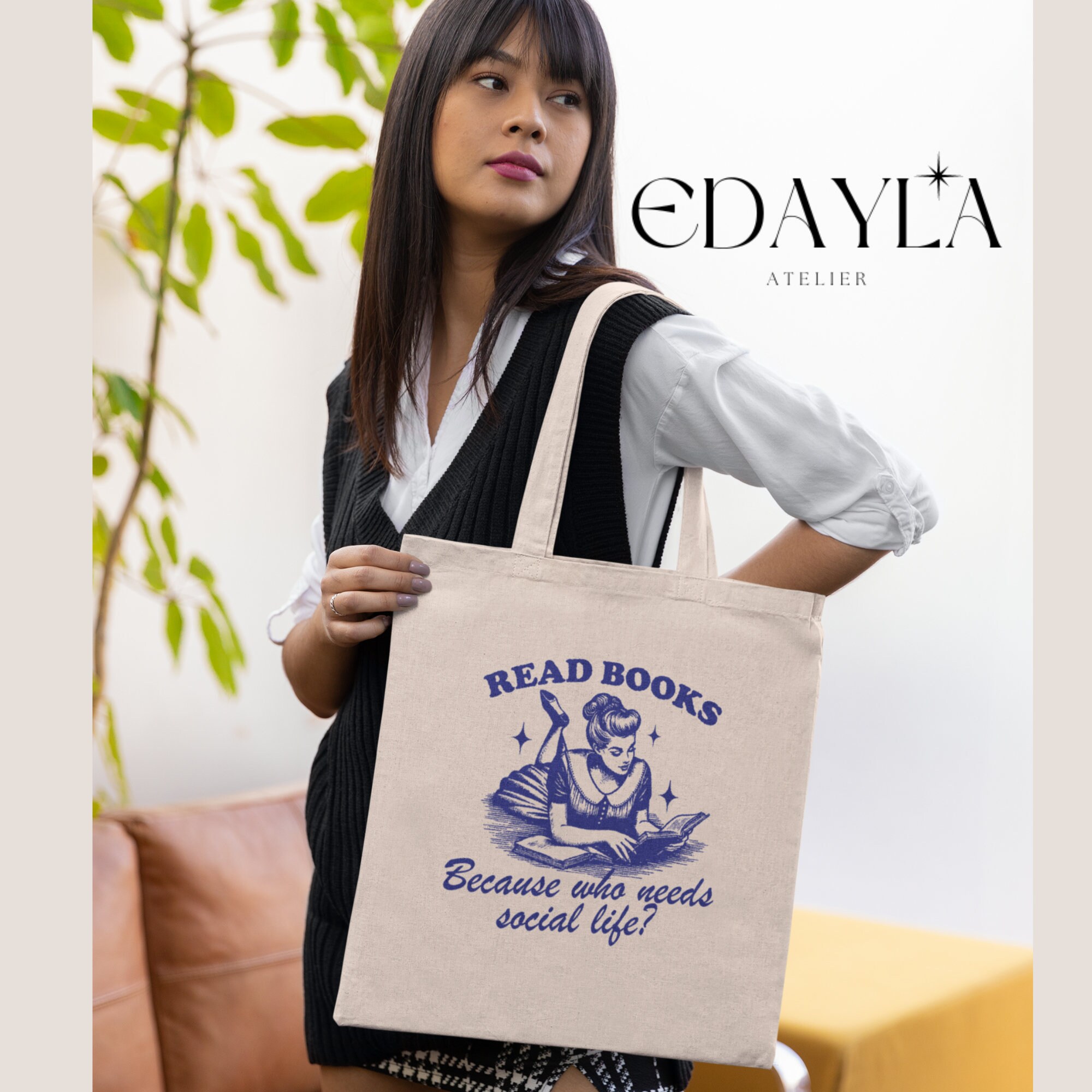 Reader Gift, Books, Booktok, Vintage Style Bag, Retro Bag, Retro Tote ...