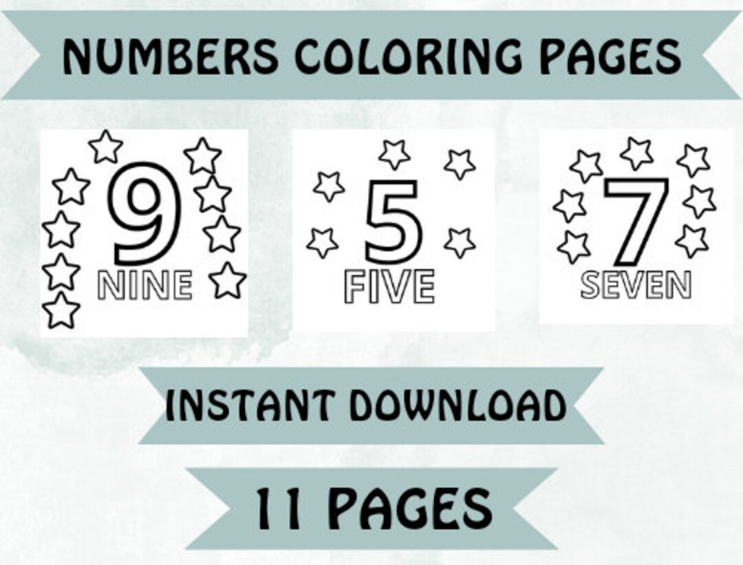 0-10 Numbers Coloring Pages, Printable for Kids, Home School, PDF - Etsy