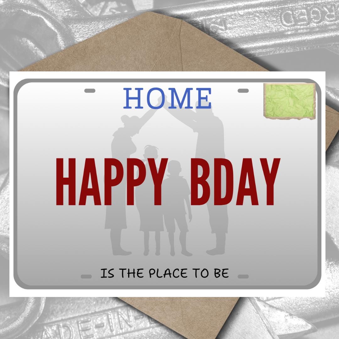 Birthday Card License Plate|printable|instant Download High Quality Pdf ...