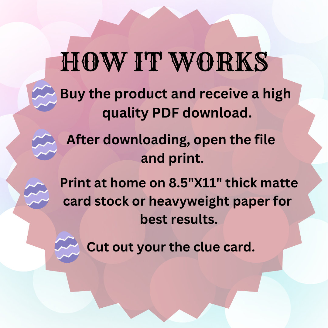 Easter Egg Hunt Clues|printable|editable|pdf File|instant Download|diy ...