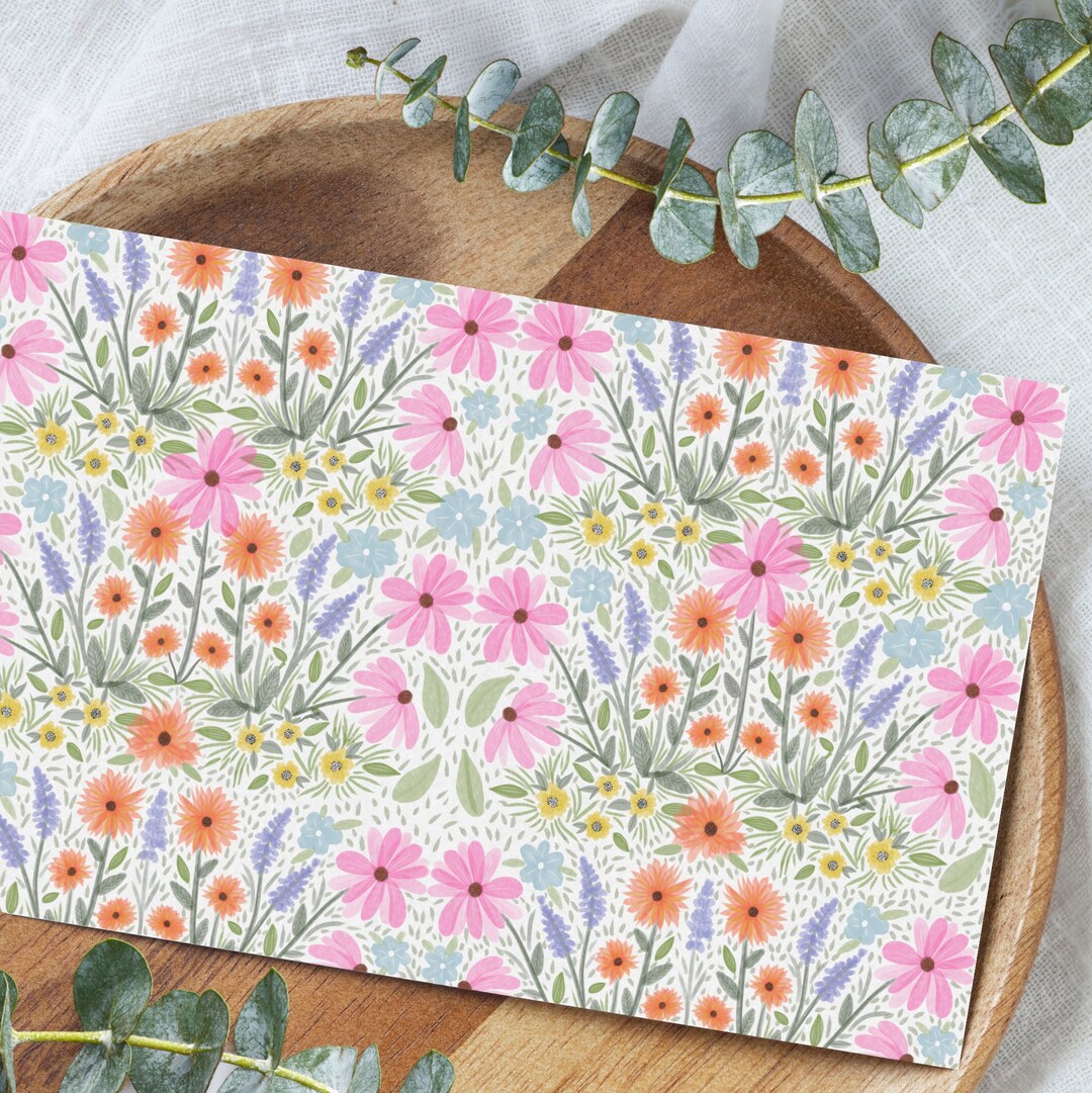 Spring Water Soluble Transfer Paper Colorful Wildflowers Polymer Clay ...