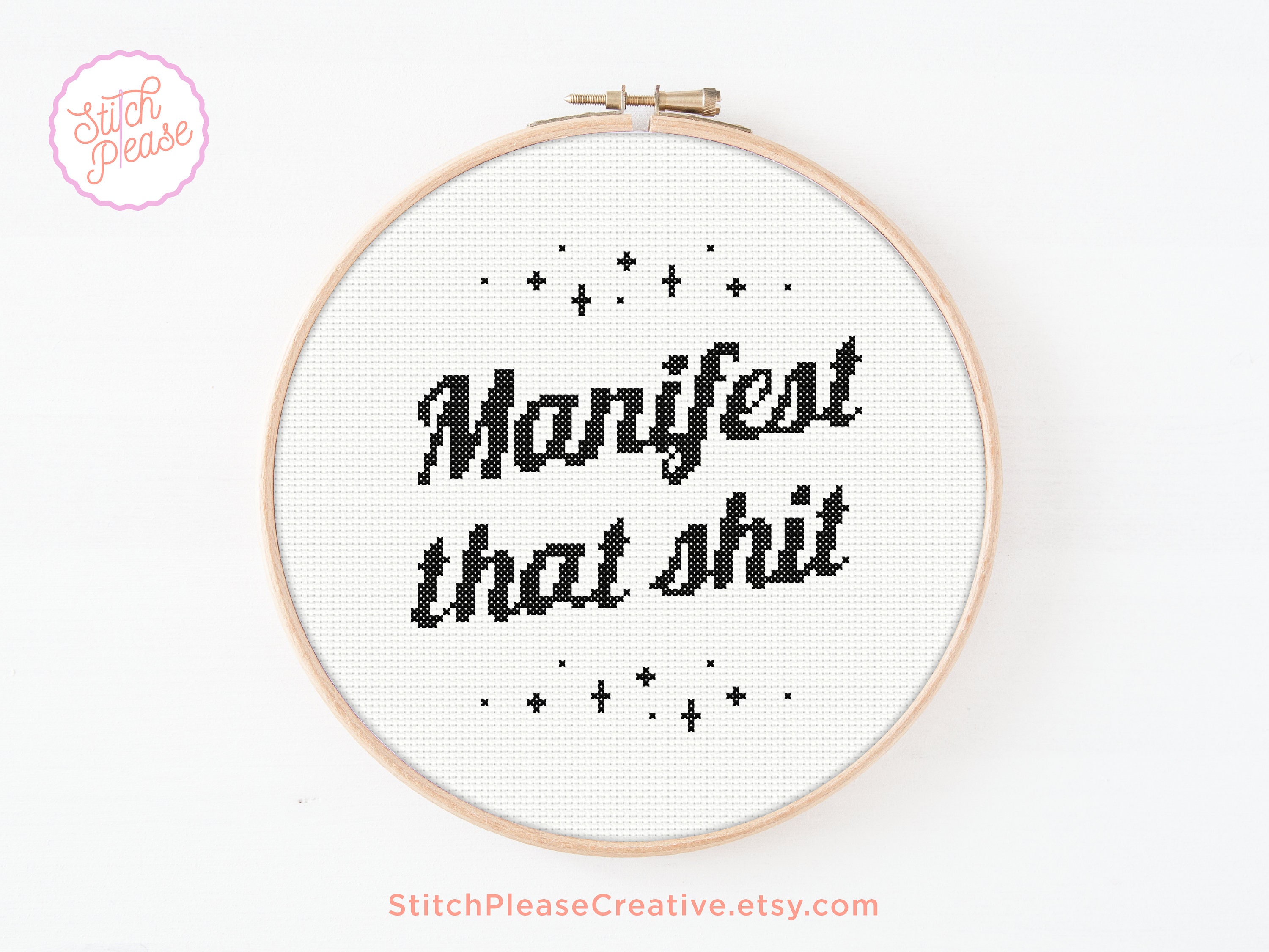 Manifest That Shit Cross Stitch Pattern PDF Subversive Funny Sarcastic ...