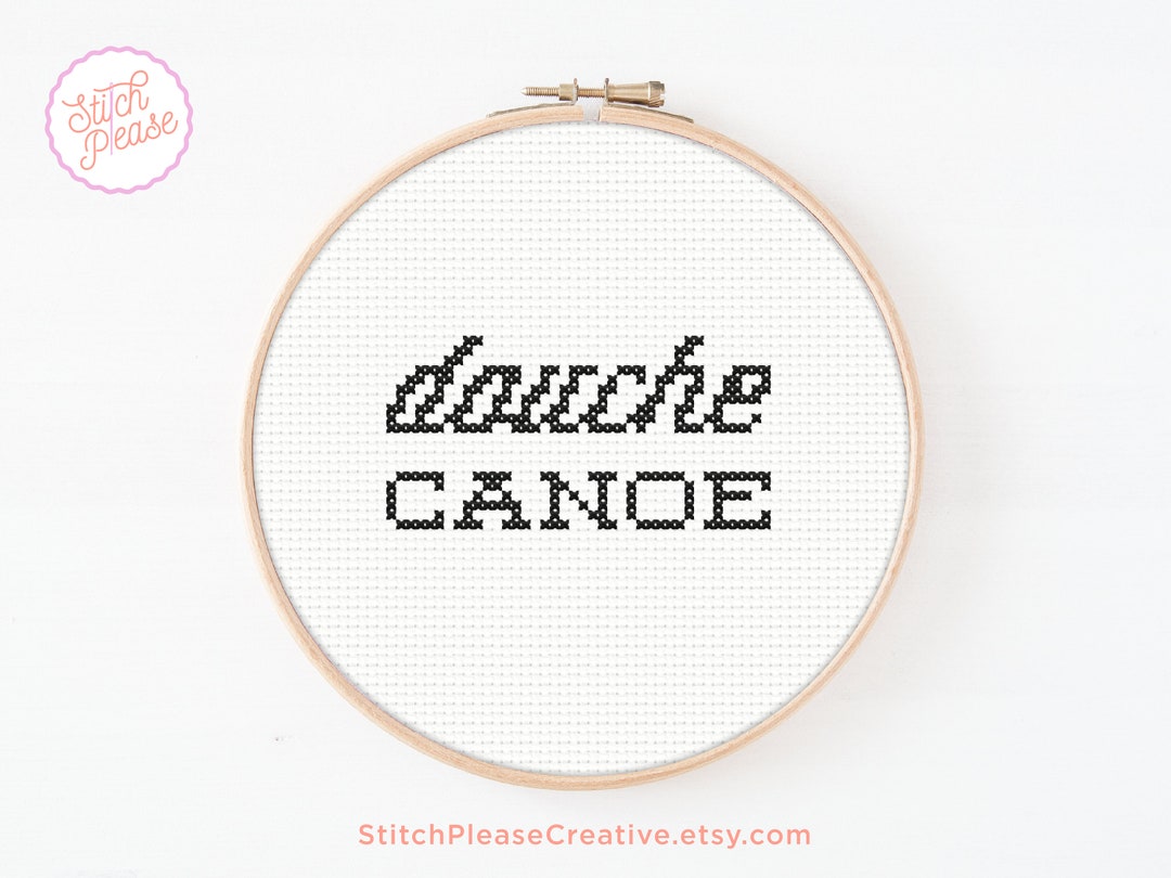 Douche Canoe Cross Stitch Pattern PDF Subversive Funny Sarcastic Modern ...