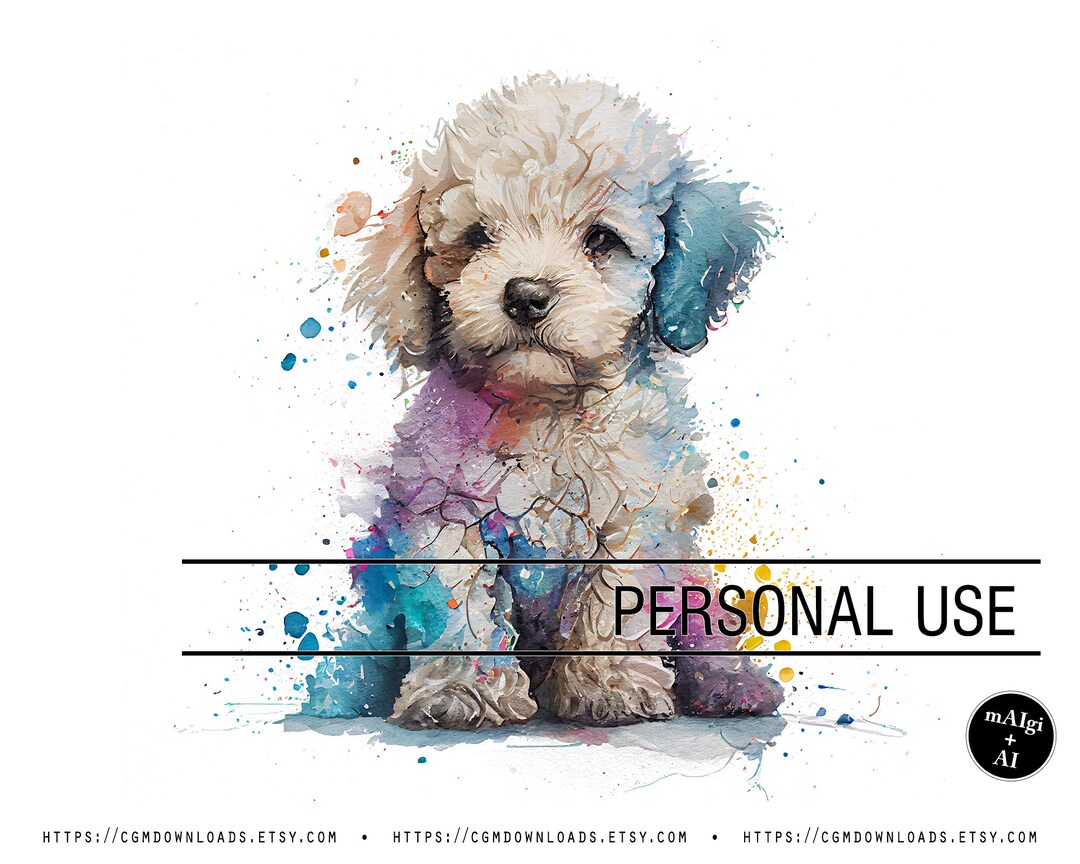 Poodle Puppy Wall Art 01 Dog Poster Art Watercolor Puppy - Etsy