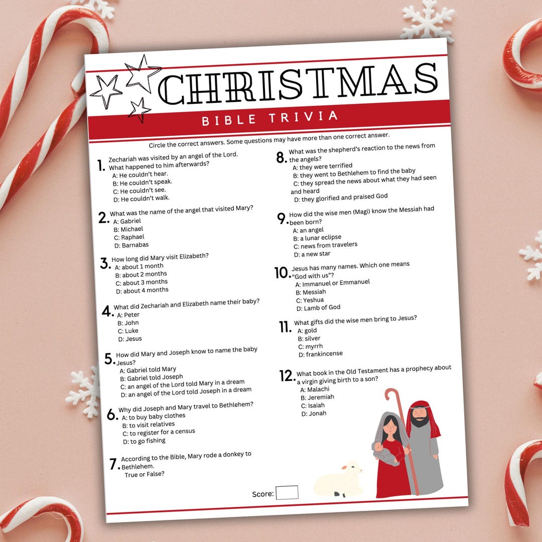 Christmas Bible Trivia, Jesus Nativity Game, Advent Activity, Youth ...