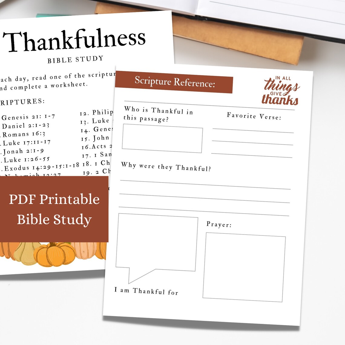 Thanksgiving Bible Study Template: Grateful Heart Journal (PDF ...