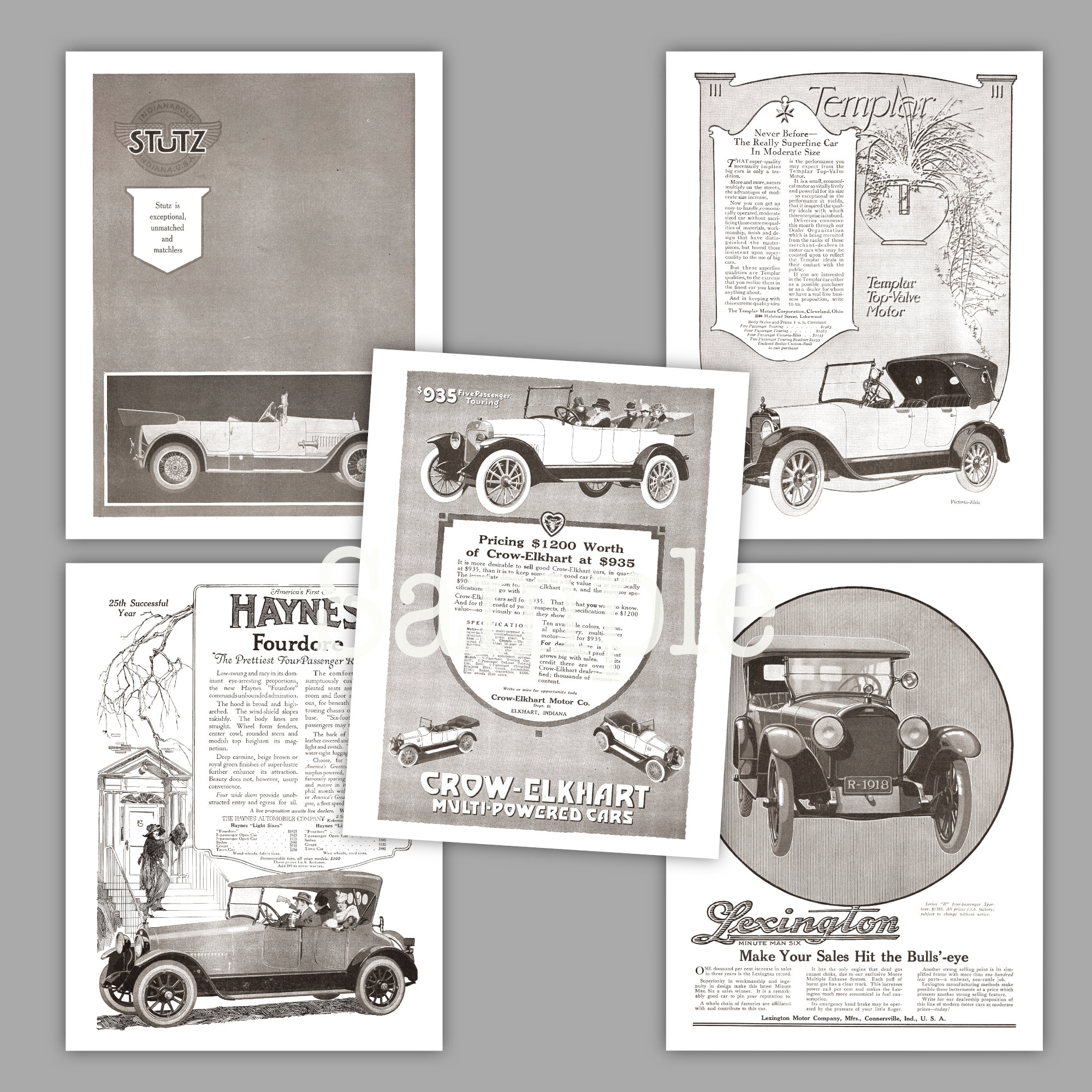 Digital Vintage Print Ads for Antique Autos From 1918 Car ...