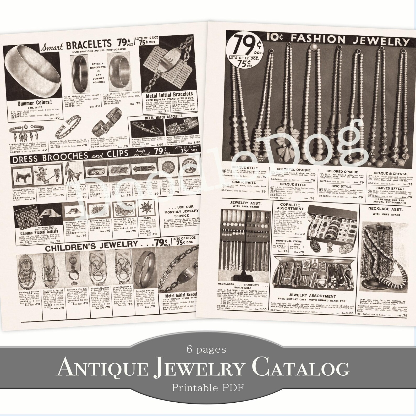 Printable Antique Jewelry Catalog Pages: Ephemera (PDF) - Etsy