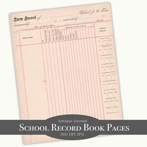 Printable School Record Book Pages - Basic Junk Journal Papers ...