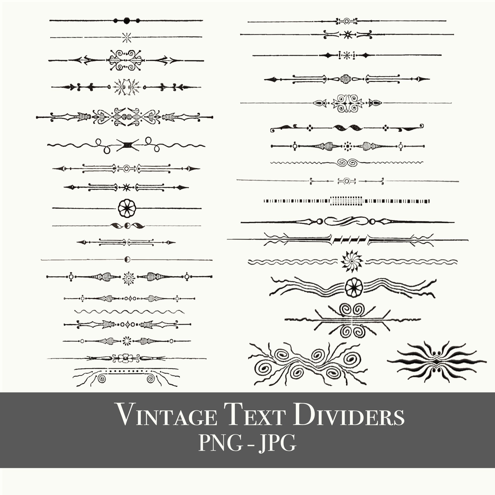 Fancy Text Dividers - Vintage | Antique Look - Fancy Paragraph ...