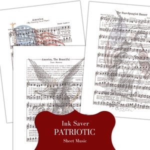 Vintage Patriotic Songs Sheet Music: Americana Ephemera (digital ...