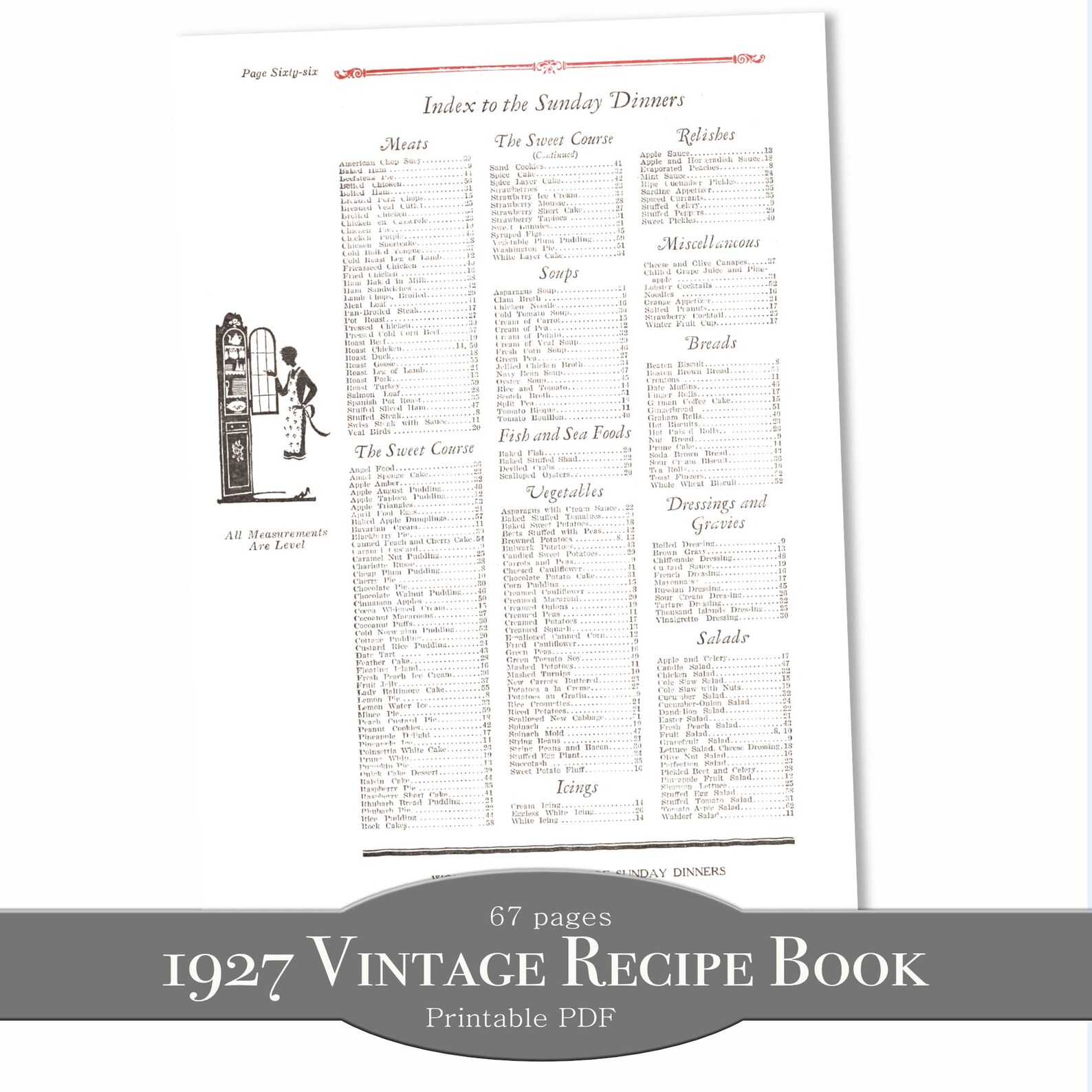 1927 Vintage Printable Recipe Book - the 52 Sunday Dinners - From 1920s ...