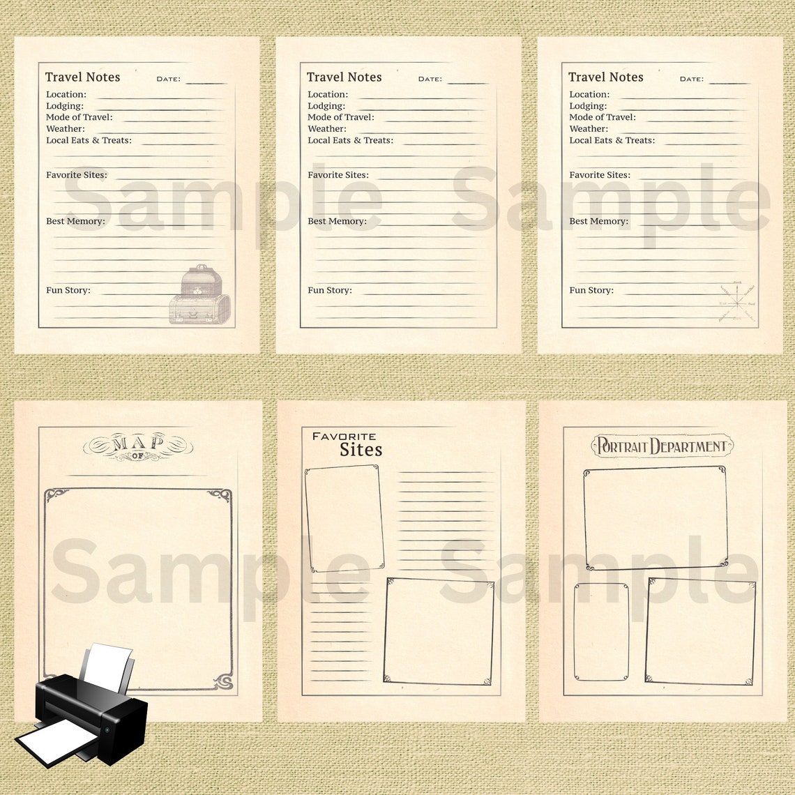 Digital Travel Diary - Printable Vacation Journal - Holiday Notebook ...