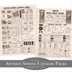 Printable Antique Sewing Catalog Pages: Ephemera for Junk Journals (PDF ...