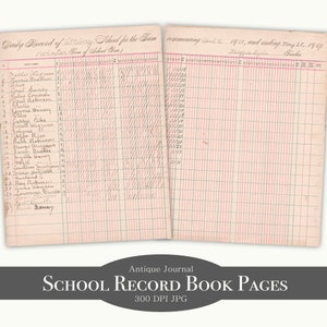 Printable School Record Book Pages - Basic Junk Journal Papers ...