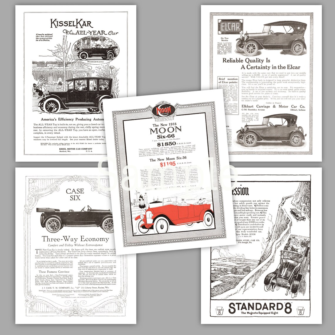 Digital Vintage Print Ads for Antique Autos From 1918 Car ...