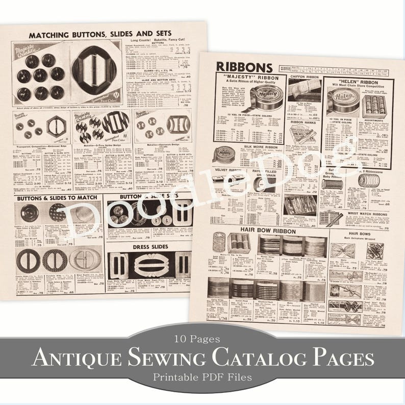 Printable Antique Sewing Catalog Pages: Ephemera for Junk Journals (PDF ...