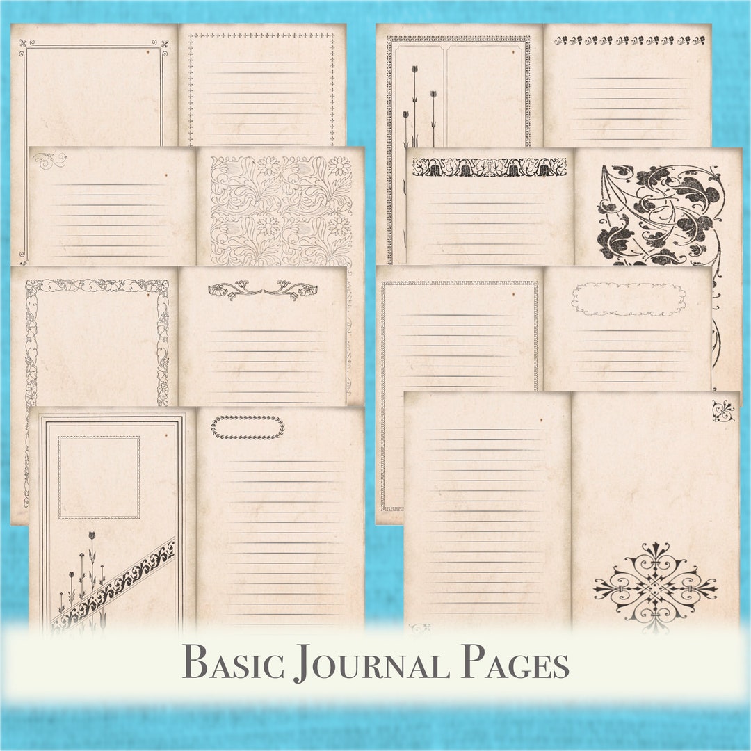 Printable Blank Journal Pages - Basic Junk Journal Papers - Digital ...