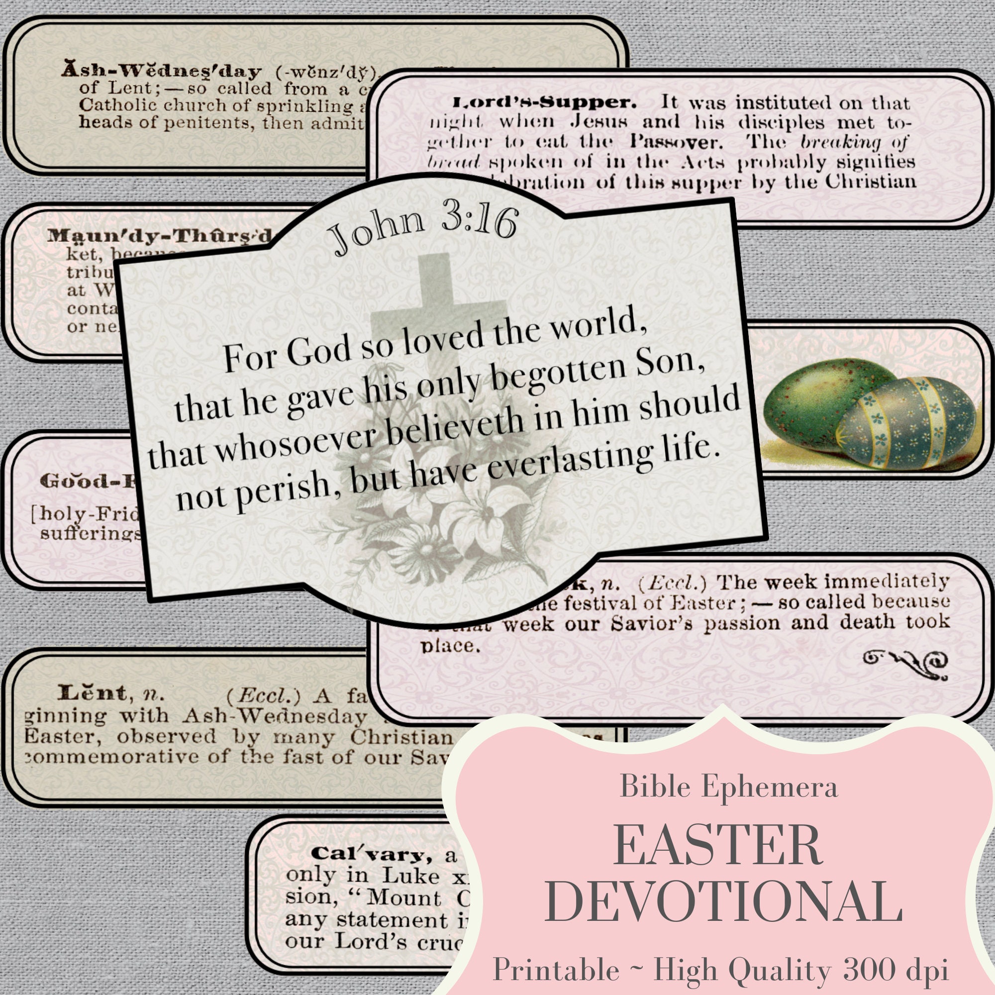 Easter Bible Journaling Ephemera: Lent & Holy Week Printables (digital ...