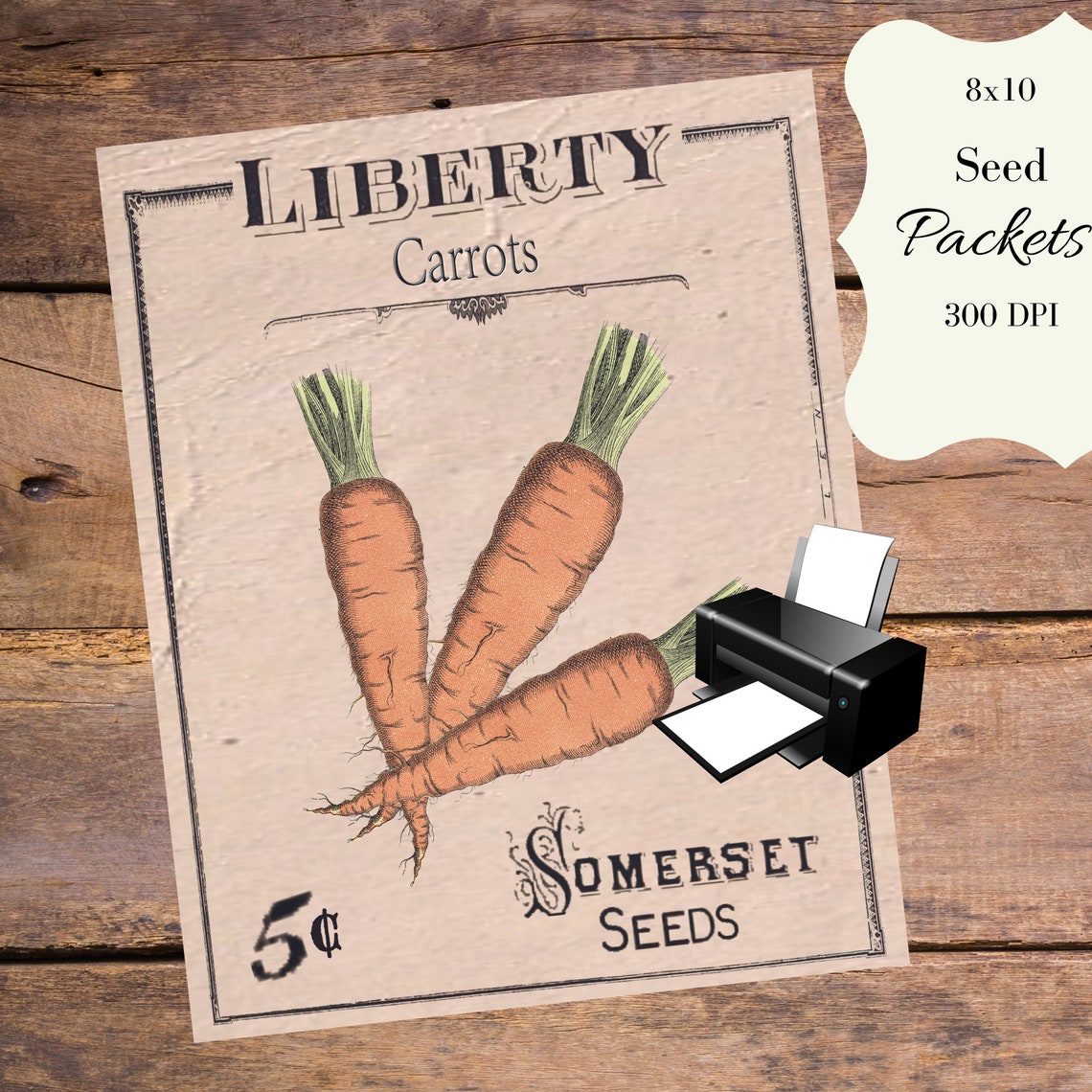 Vintage Vegetable Seed Packet Prints: Farmhouse Garden Ephemera ...