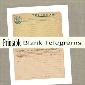 Digital Vintage Telegram Template From the 1800s, Printable Telegrams ...