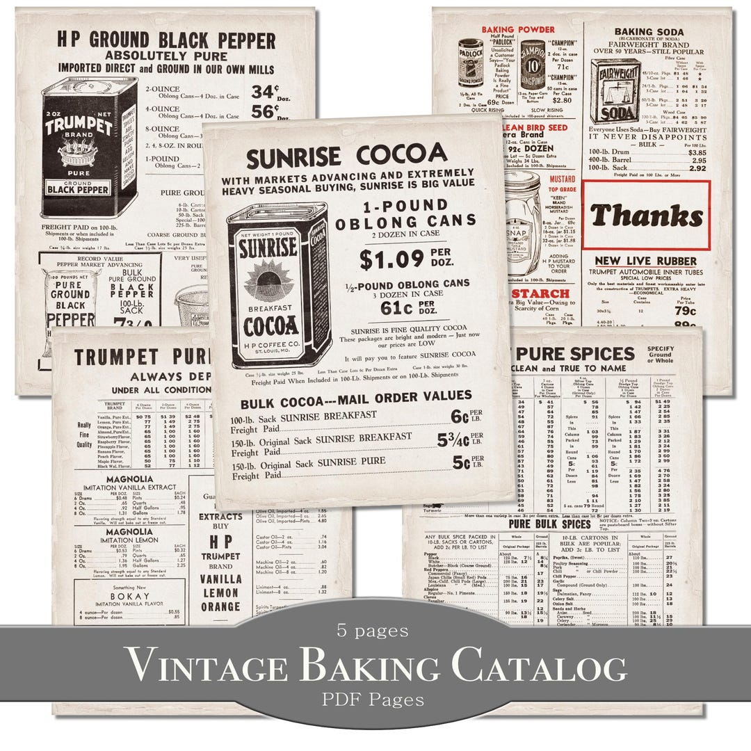 Vintage Baking Catalog Print Ads: Junk Journal Ephemera (PDF ...