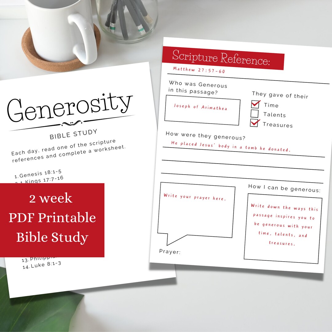 Generosity Bible Study Template: Christmas Advent Journal (PDF ...