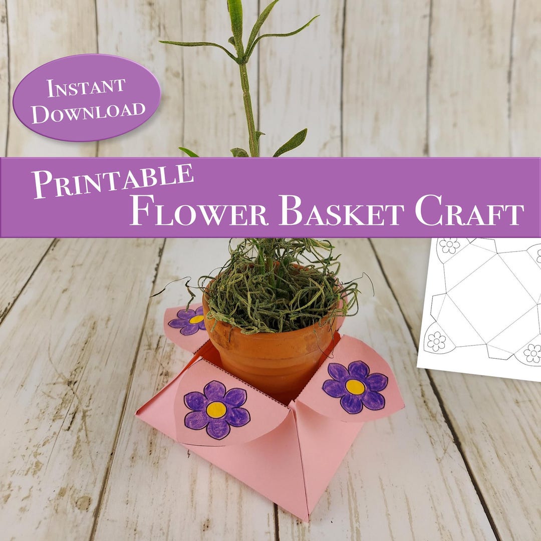 Printable Mother's Day Flower Basket Template PDF Download With ...